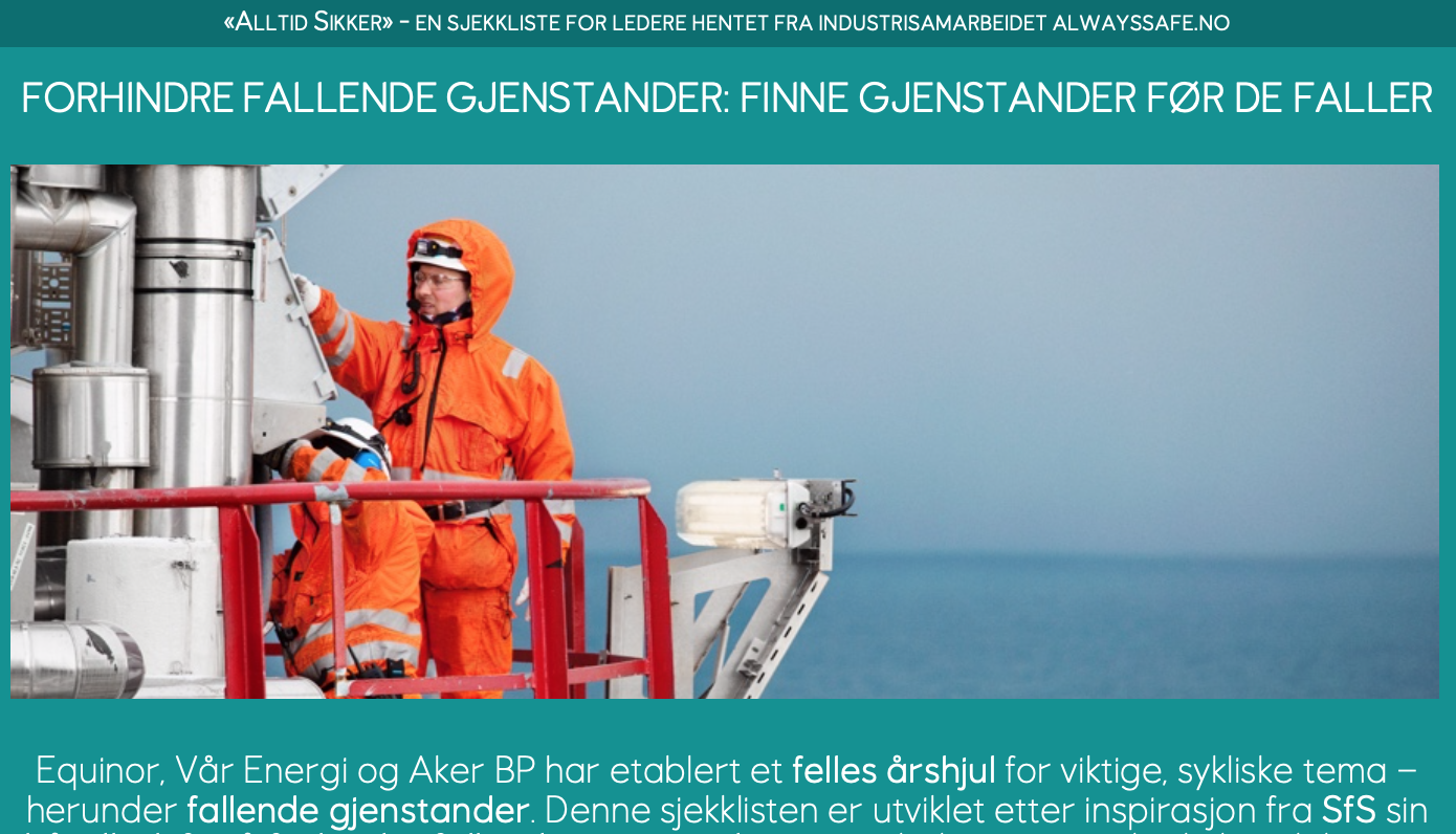 Oppgave for landpersonell – Always Safe
